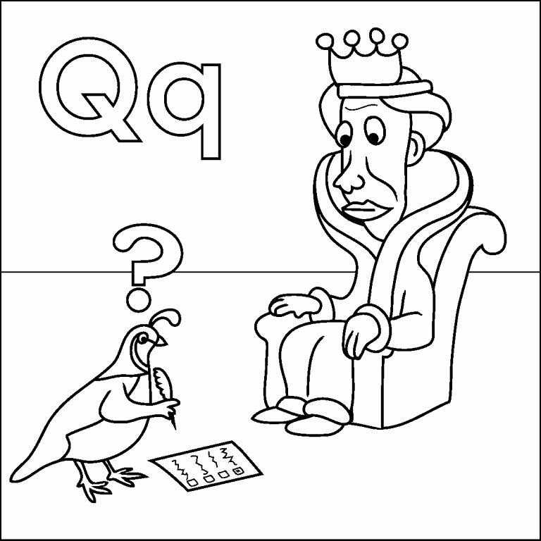 Letter Q coloring page - Coloring Pages 4 U