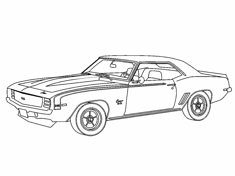 Coloring Chevy Camaro Pages Chevrolet Cars Volt Drawing Classic Clipart