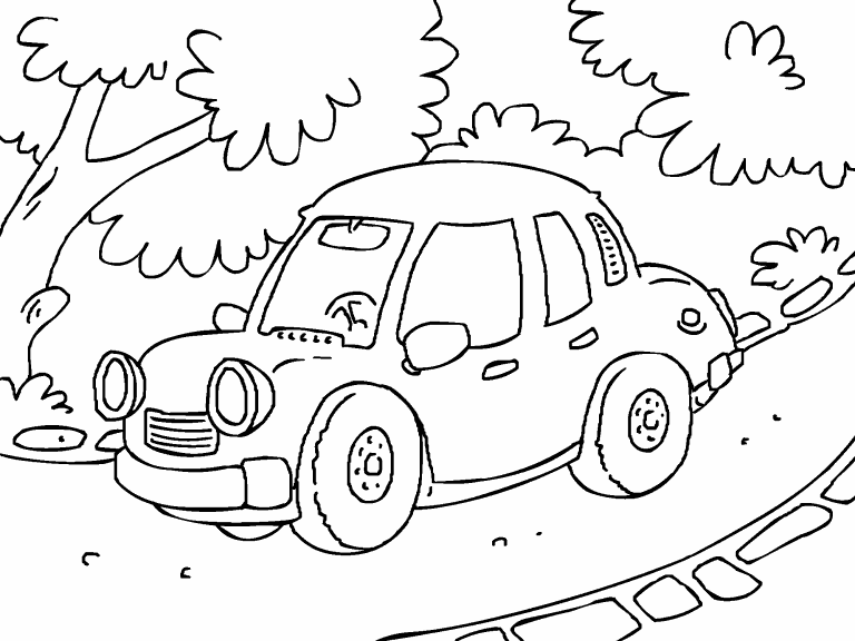 Country Road Coloring Page