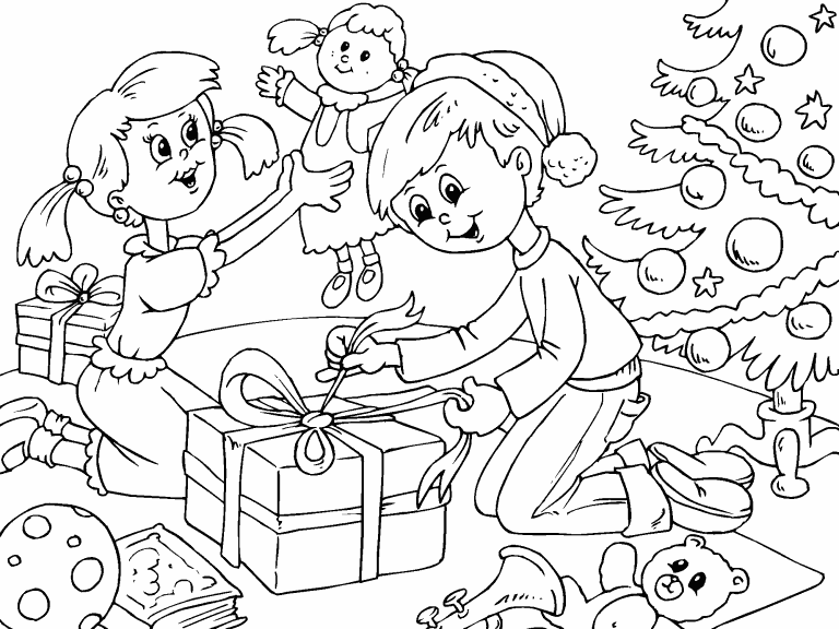 Christmas Morning coloring page - Coloring Pages 4 U