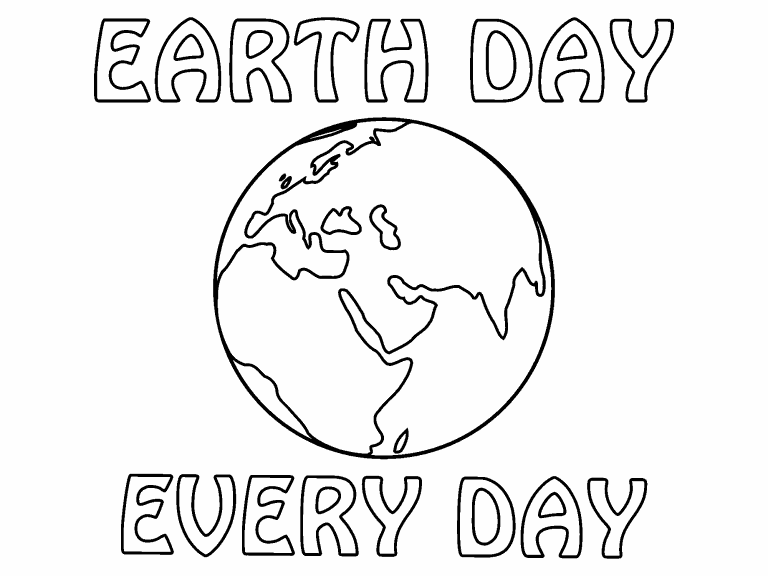 Earth Day Every Day coloring page - Coloring Pages 4 U