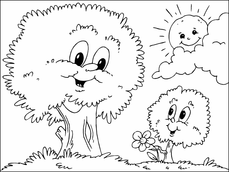 Father Tree and Sapling coloring page - Coloring Pages 4 U