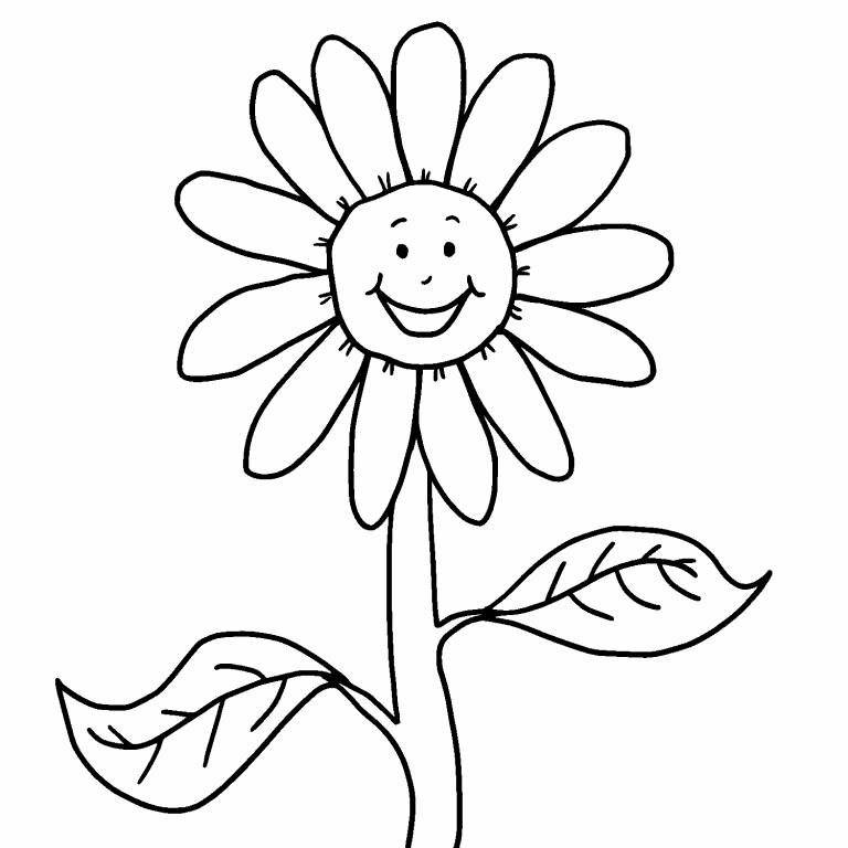 Smiling Flower coloring page - Coloring Pages 4 U